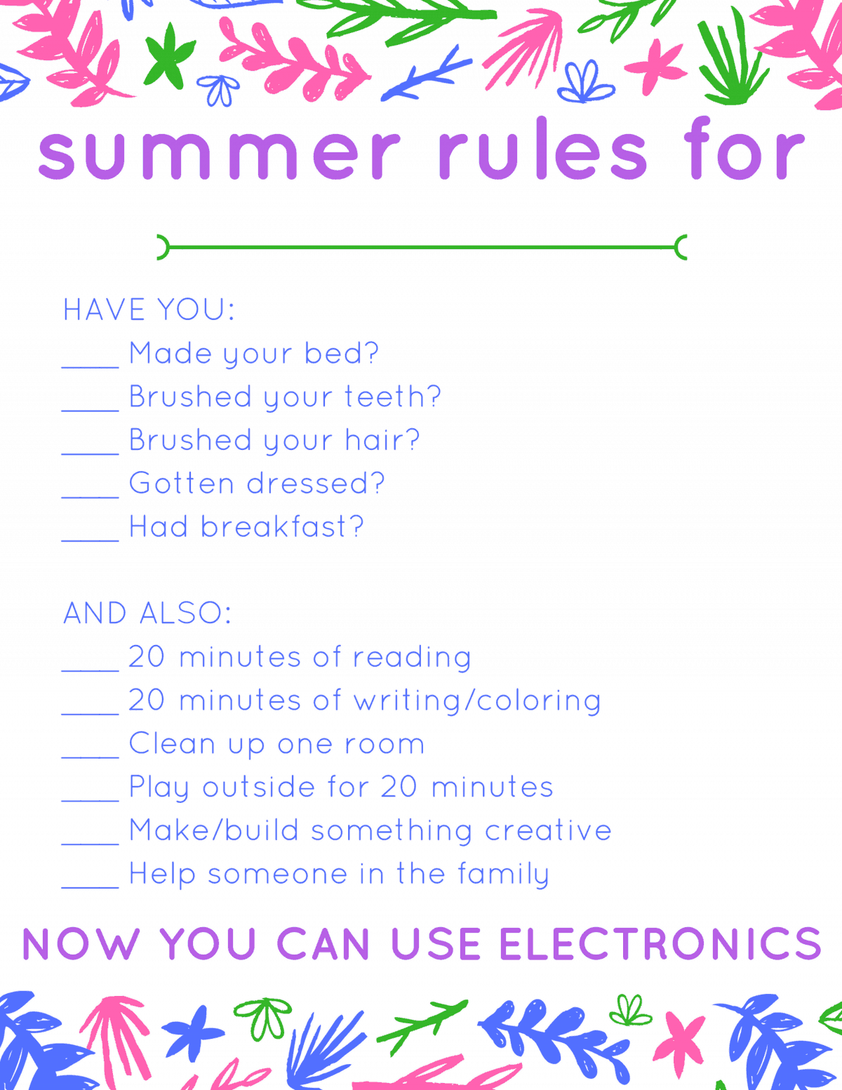 Screen Time Summer Rules For Kids » Read Now!